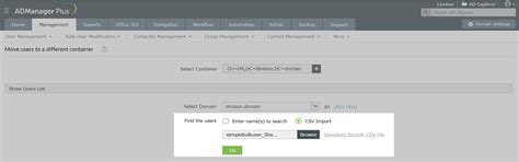 Bulk Move Active Directory Users Manageengine Admanager Plus