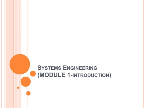 Introduction To Systems Engineeringpptx