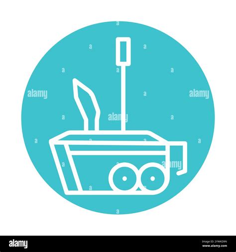 Snow Removal Robot Black Line Illustration Snow Removal Machine Editable Stroke Stock Vector