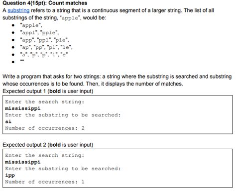 Solved Question 415pt Count Matches A Substring Refers To