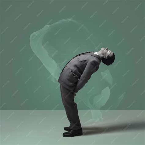 A Man Is Looking Up Arching Their Back Surreal Premium Ai Generated Image