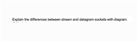 Solved Explain The Differences Between Stream And Datagram