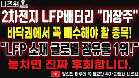2차전지 Lfp배터리 관련주 Lfp 소재 글로벌 점유율 1위 캐시우드가 찍은 꼭 사야할 종목 놓치면 정말 후회합니다 에코프로비엠 엘앤에프 포스코퓨쳐엠 엔켐