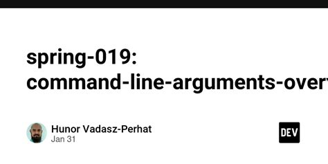 Spring 019 Command Line Arguments Overview Dev Community