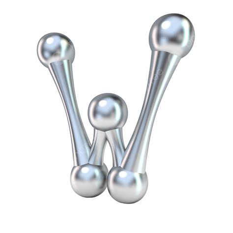Molecular Font Collection Letter W 3d Nuclear Typescript Molecule