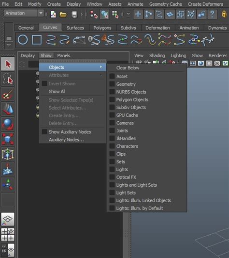 Solved Outliner Show Objects Menu Broken In Maya Lt 2016 Autodesk Community