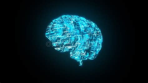 Meta Brain Human Brain With Glow Colourful Surface Stock Illustration