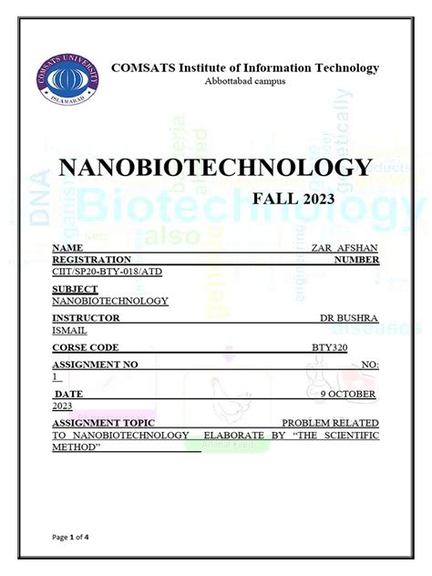 Assgn 1 Pdf Nanomaterials Experiment