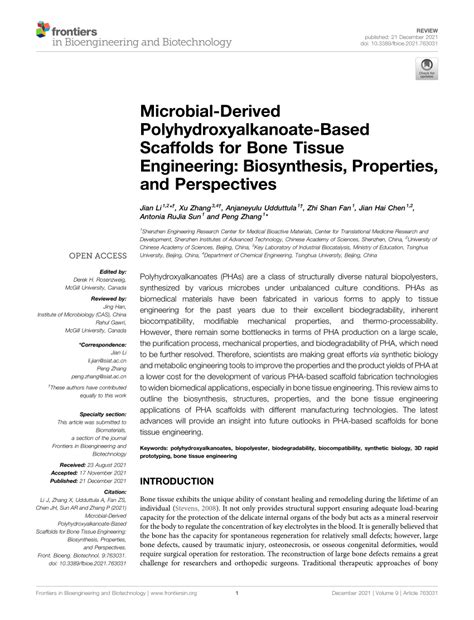 Pdf Microbial Derived Polyhydroxyalkanoate Based Scaffolds For Bone Tissue Engineering