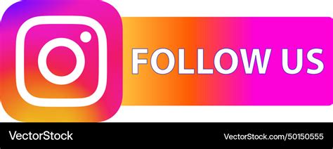Follow Us On Instagram Sign Button Royalty Free Vector Image