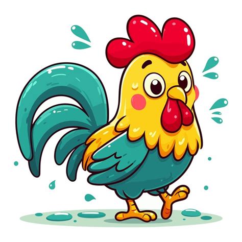 Premium Vector Cartoon Rooster Vector Illustration On White Background