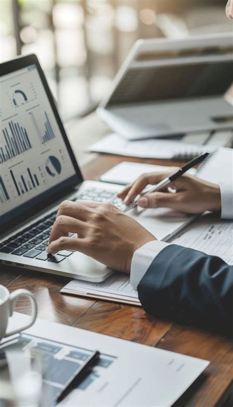 Sales Data Analysis On Laptop For Strategic Decision Making In Performance Management Stock