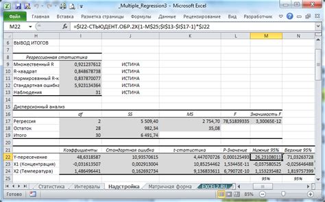 Множественная регрессия в Excel Примеры и описание