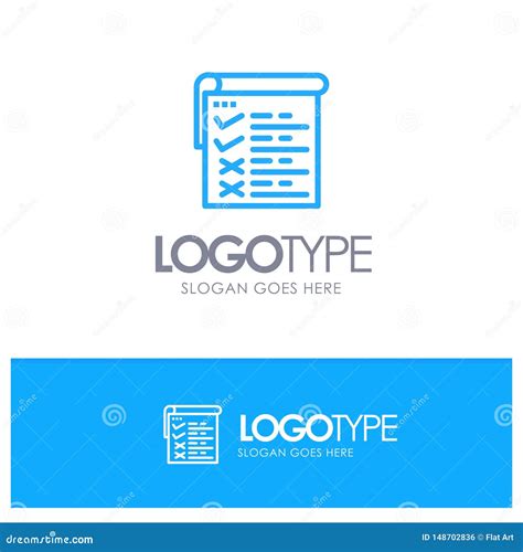 Checklist Testing Report Qa Blue Logo Line Style Stock Vector