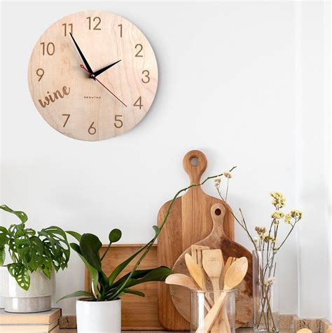 Часы из дерева Вино бесшумные