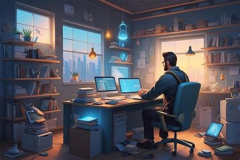 Premium Ai Image Multitasking Concept Illustration