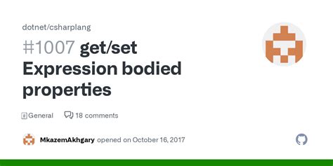 Getset Expression Bodied Properties · Dotnet Csharplang · Discussion