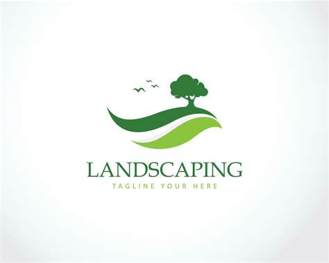 Landscape Logo Creative Garden Natural Tree Growth Illustration Vector