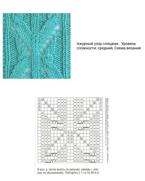 Узор спицами Схемы вязания Узоры Вязание