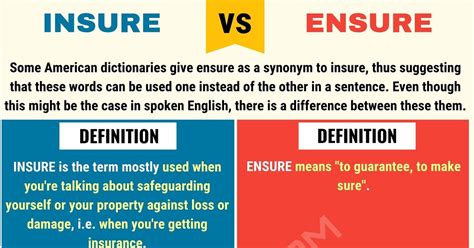 Insure Vs Ensure Whats The Difference Between Ensure Vs Insure 7 E S L