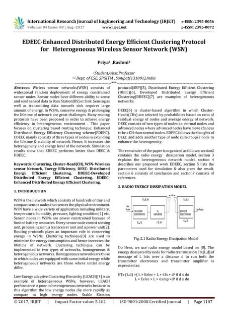 edeec enhanced distributed energy efficient clustering protocol for heterogeneous wireless