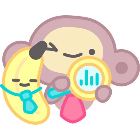 Data Analyst Monkey And Banana Lineal Color Sticker Freepik