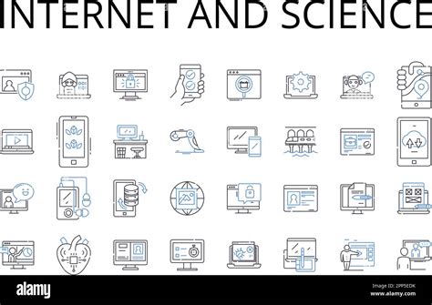 Internet And Science Line Icons Collection Nternet Web Net