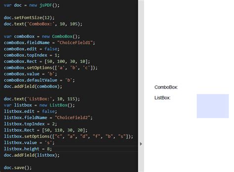 Combobox And Listbox Works In Incorrect In Adobe Acrobat Reader · Issue 2453 · Parallaxjspdf