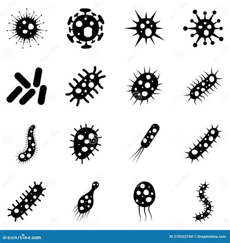 Set Of Bacteria And Virus Vector Illustration Disease Causing Bacterias Viruses And Microbes