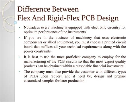 Difference Between Flex And Rigid Flex Pcb Design Pptx Computer Peripherals Computing