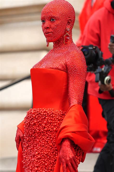 Doja Cat Kicked Off Paris Couture Week Covered In Over Blood Red
