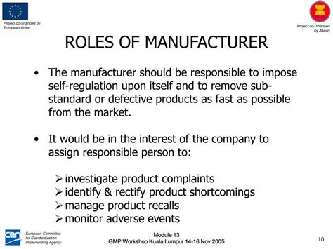 PPT ASEAN GMP TRAINING MODULE PRODUCT COMPLAINT PowerPoint Presentation ID 496279