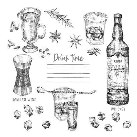 Premium Vector Vintage Hand Drawn Sketch Design Bar Restaurant Cafe