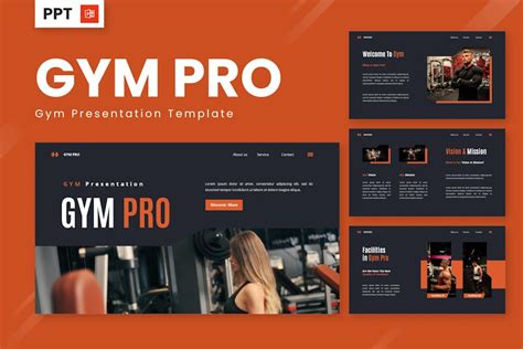 Gym Pro Шаблоны Powerpoint для тренажерного зала Шаблоны презентаций Включая оранжевый и