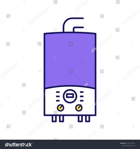 Electric Heating Boiler Color Icon House Stock Vector Royalty Free 1187187433