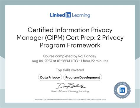 Raj Pandey On Linkedin Certificate Of Completion