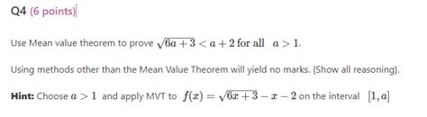 Solved Use Mean Value Theorem To Prove Chegg Com