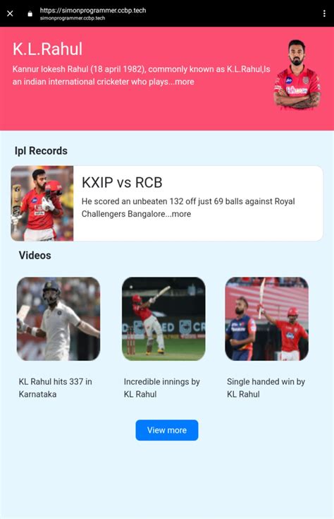 Simon Bandila On Linkedin Coding Practice 6 Building A Cricket Pagefew Stats Of Kl Rahul By