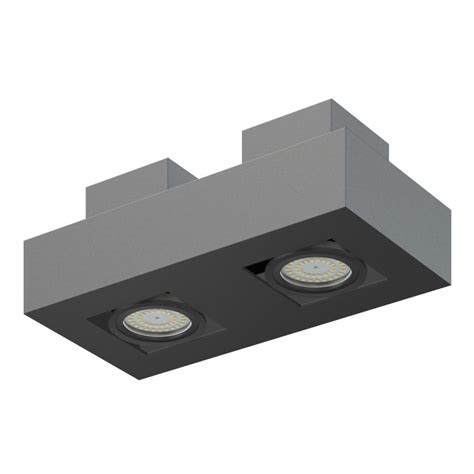 Black Double Rectangular Halogen Light 3d Model