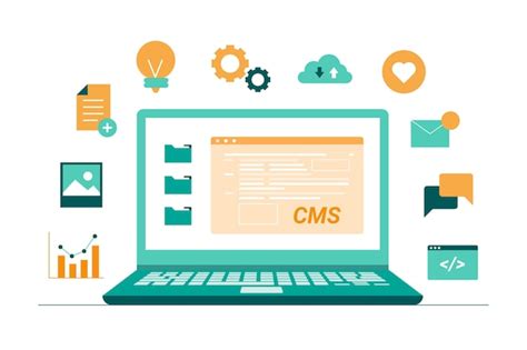 premium vector cms concept illustration