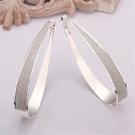 Роскошные женские серьги покрытые серебром большие круглые кольца Серьги Романтические свадебные