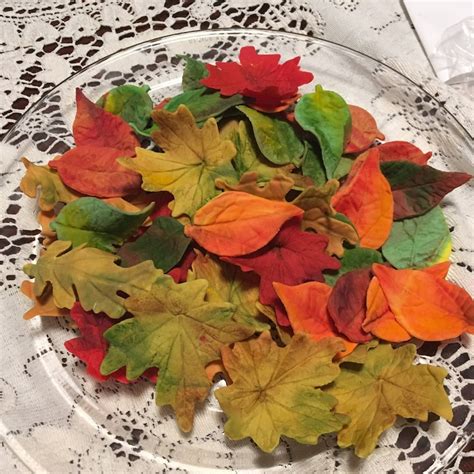 20 Assorted Autumn Leaves Edible Realistic Fall Leaves Gum Etsy