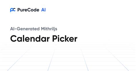 Build Smarter Mithriljs Calendar Picker With Ai
