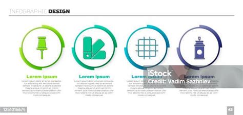 푸시 핀 컬러 팔레트 가이드 그리드 그래프 용지 및 페인트 스프레이 를 설정할 수 있습니다 비즈니스 인포그래픽 템플릿입니다 벡터 바둑판에 대한 스톡 벡터 아트 및 기타