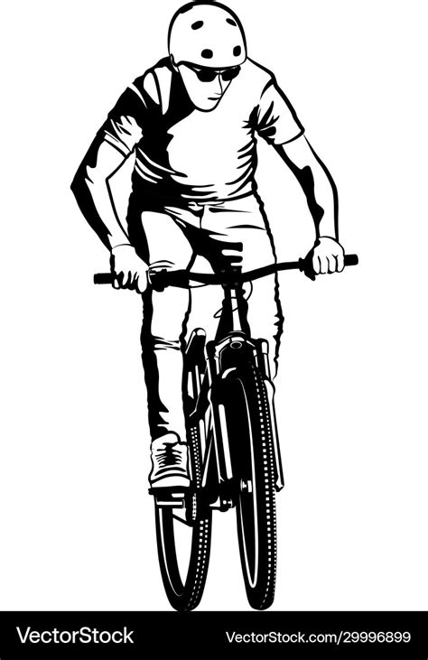 Mtb Biker Royalty Free Vector Image Vectorstock