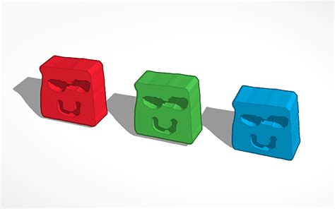 3d Design The Three Happy Party Cubes With Everyone There To Be With Them Tinkercad