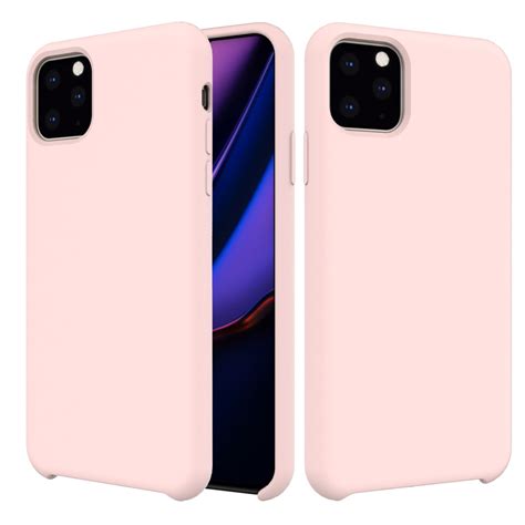 Solid Color Liquid Silicone Shockproof Case For Iphone 11 Pro Max Pink
