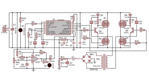 H Bridge Inverter Circuit Using IC SG3525 And MOSFET IRFZ44N