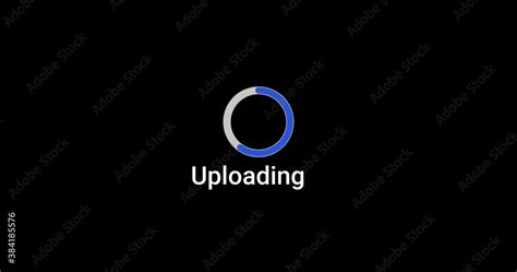 Uploading Progress Bar Computer Screen Animation Loop Isolated On Black