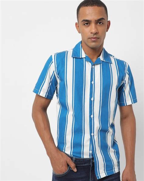 Striped Shirt With Cuban Collar Jiomart